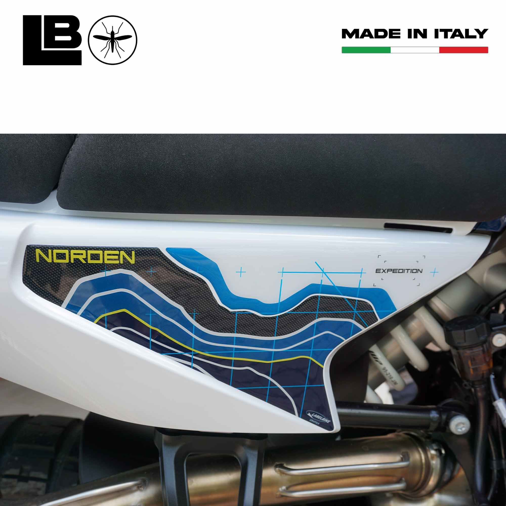 Adesivi 3D Fianchi laterali coda moto compatibili con Husqvarna Norden ...