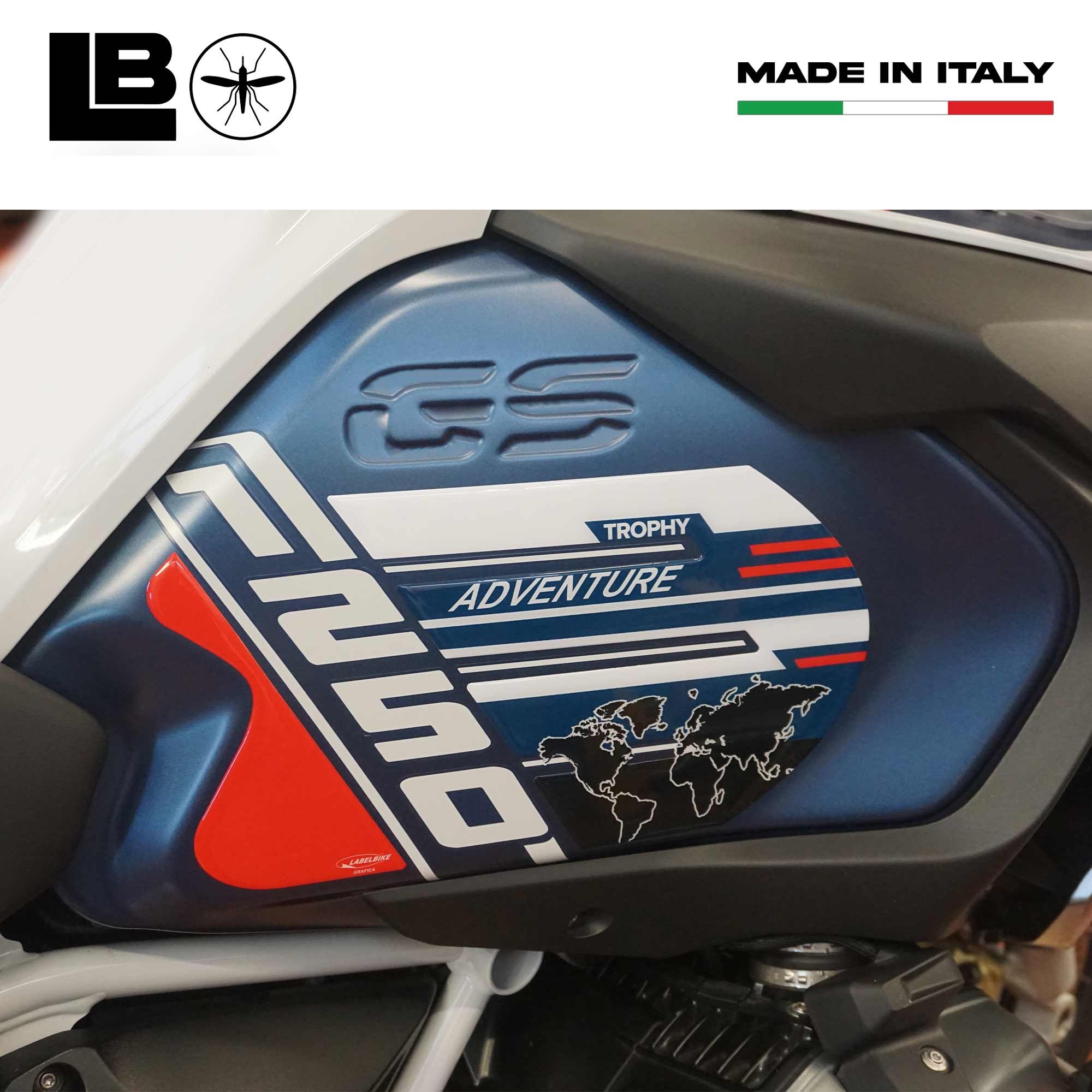 Adesivi 3D Protezioni Laterali moto compatibili con BMW R 1250 GS ADV ...