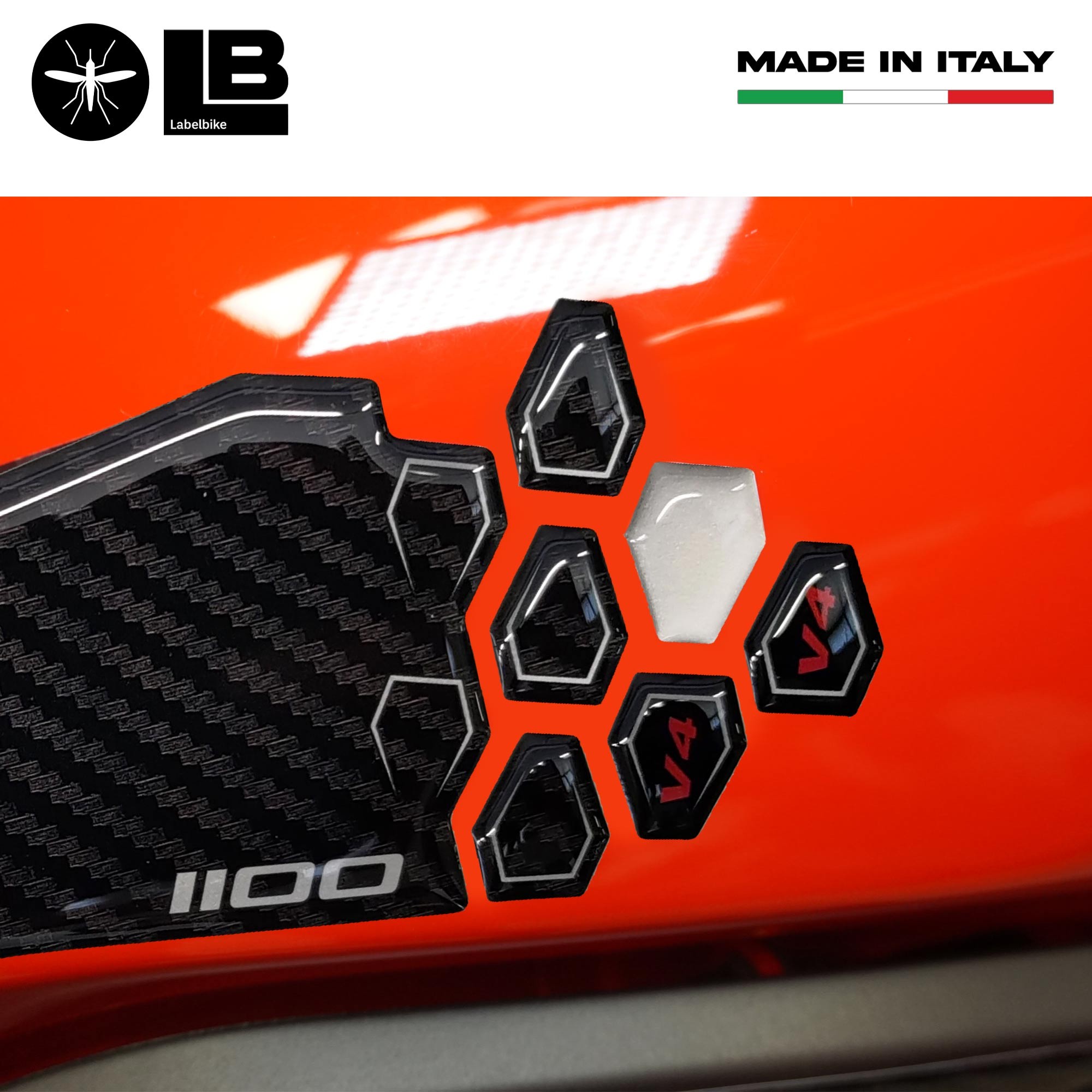 Adesivi 3D Protezioni serbatoio moto compatibile con Ducati Diavel v4 2023