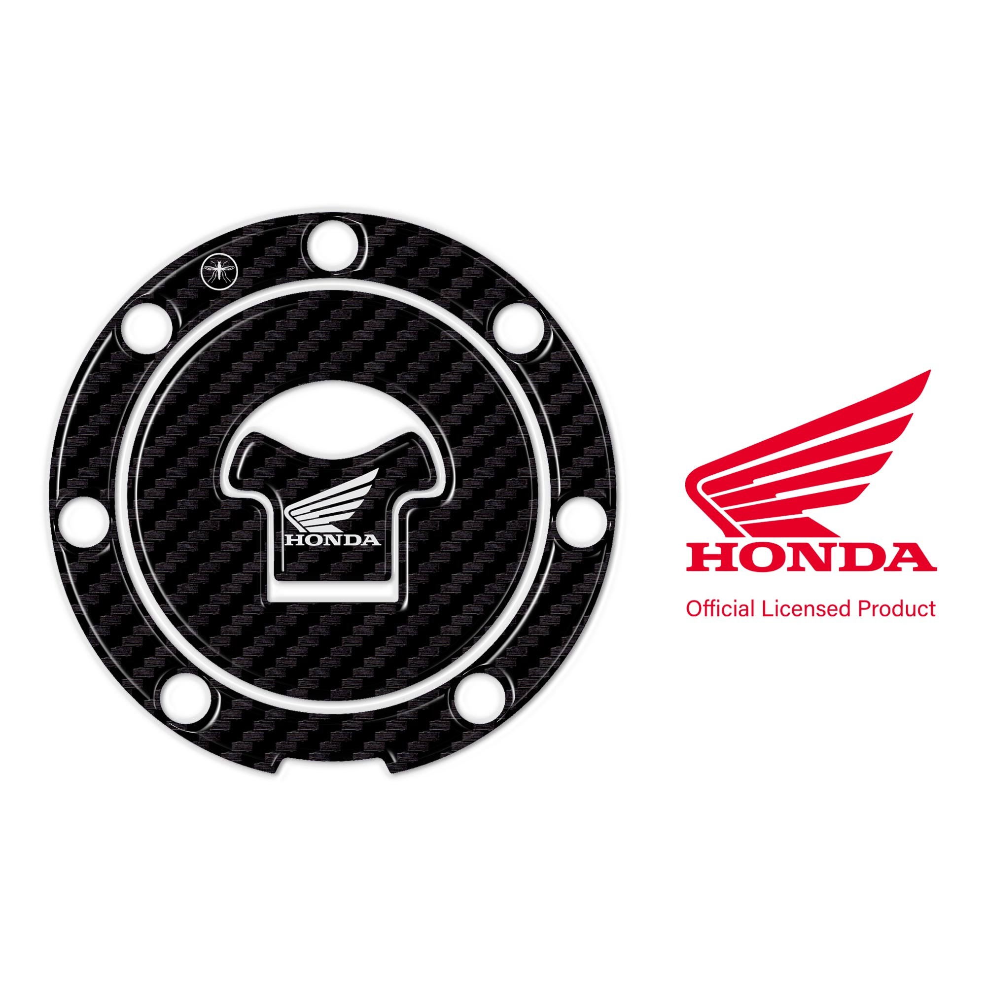 Adesivo Honda Protezione tappo serbatoio moto a 7 fori - Logo Honda Bianco