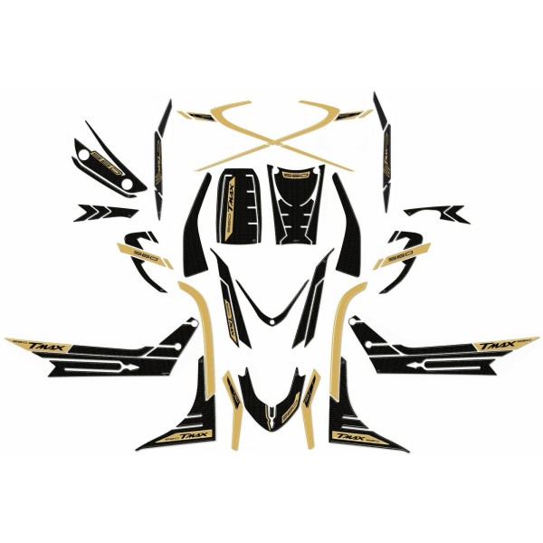 3D RESIN STICKER kit compatible with YAMAHA Tmax 560 2020-2021 CARBON ...