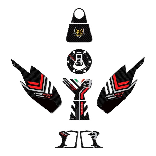 Complete 3D motorcycle stickers kit compatible with Aprilia RS 660 red ...