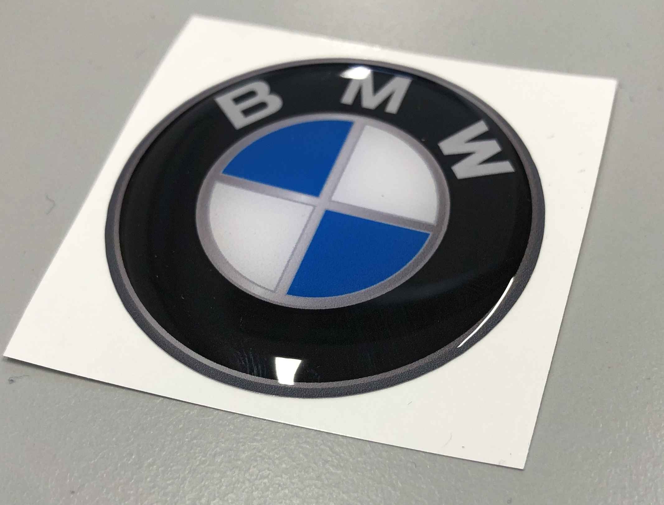 ADESIVO tondo in Resina 3D LOGO Compatibile per BMW AUTO-MOTO Diametro ...