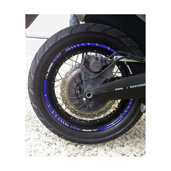 Blue ADHESIVE STRIPS for 17-19 INCH RIMS compatible with YAMAHA SUPER ...